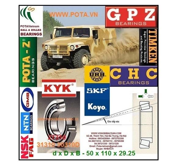 Vòng Bi Bác Đạn Côn Xiên Taper Roller Bearings 31310 30310D (27310)