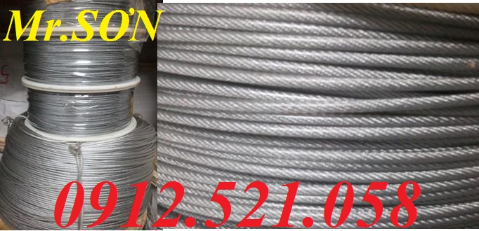 Cáp Inox Bọc Nhựa 6 Ly,Puly Inox,Mã Ní Inox,Tăng Đơ Ống Inox,Cáp Thép ...