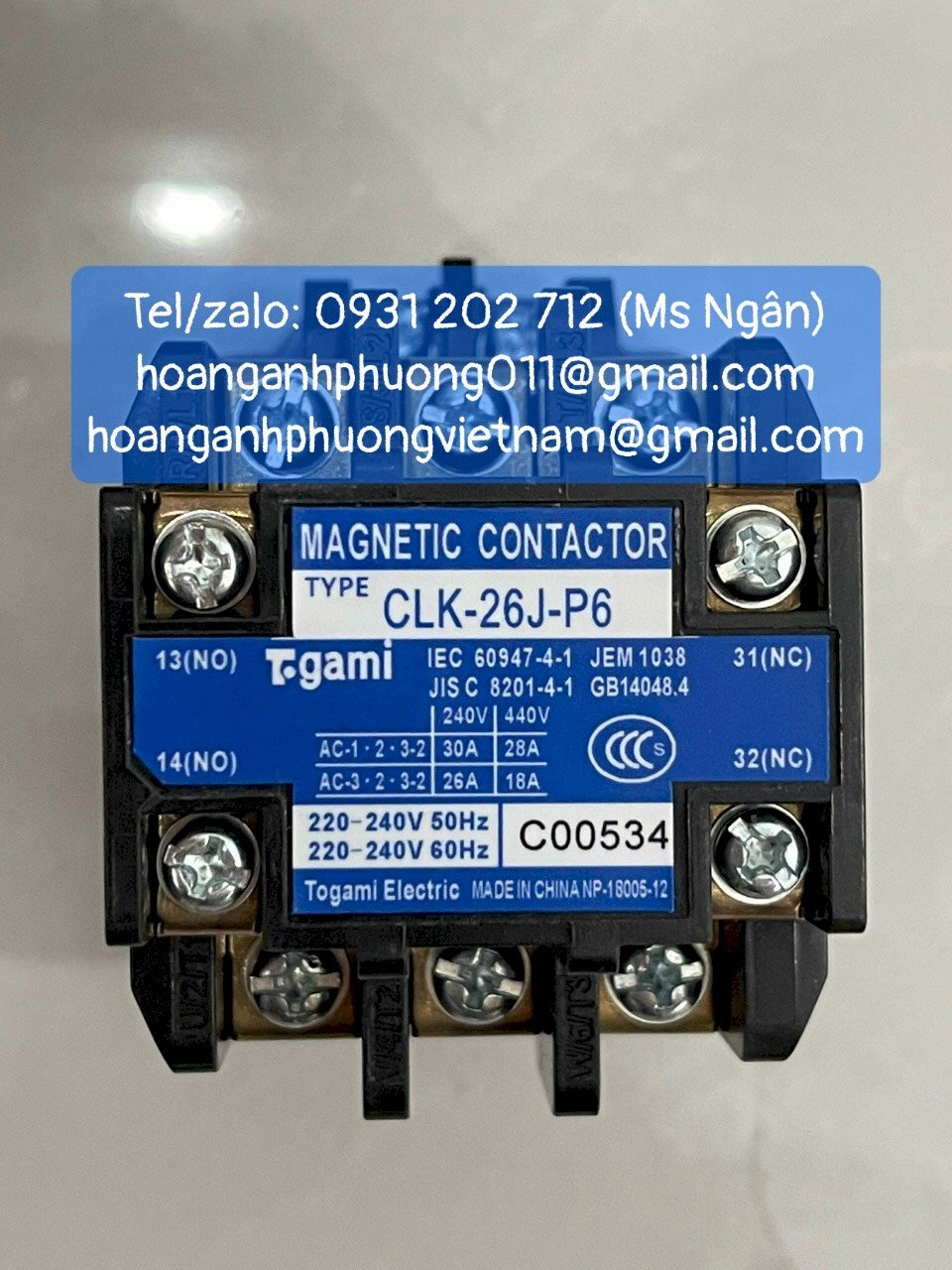 Clk-26J-P6 | Khởi Động Từ Contactor | Togami