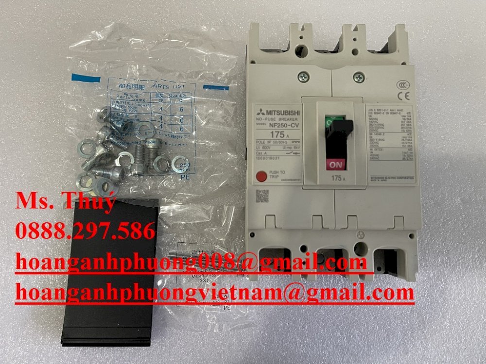 Có Sẵn| Mccb Mitsubishi Nf250-Cv 3P 175A