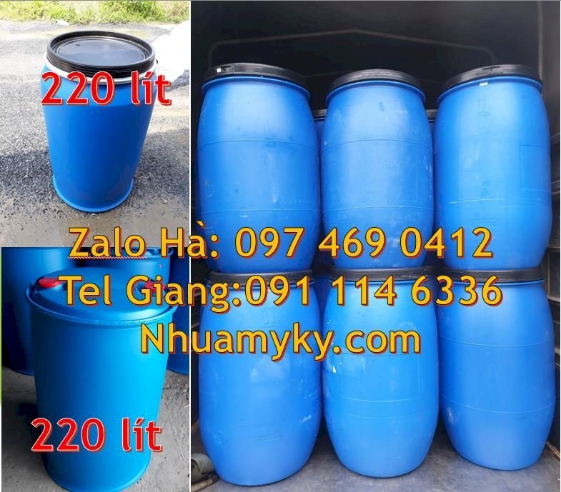 Thùng Phuy 200L, Thùng Phuy Nhựa 220 Lít,Thùng Phi Nắp Kín, Phuy Nhựa ...