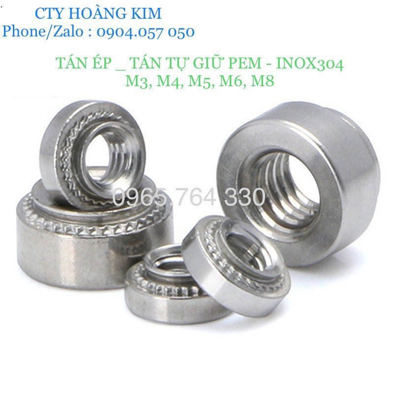 Tán Ép_Tán Tự Giữ Pem Inox 304 M3; M4; M5; M6; M8 -Gía Rẻ