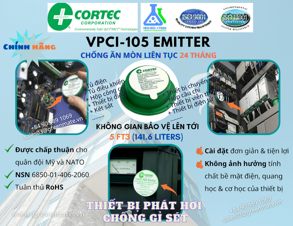 Vpci-105 Emitter Thiết Bị Phát Hơi Chống Ăn Mòn Cho Thiết Bị Điện, Tủ ...