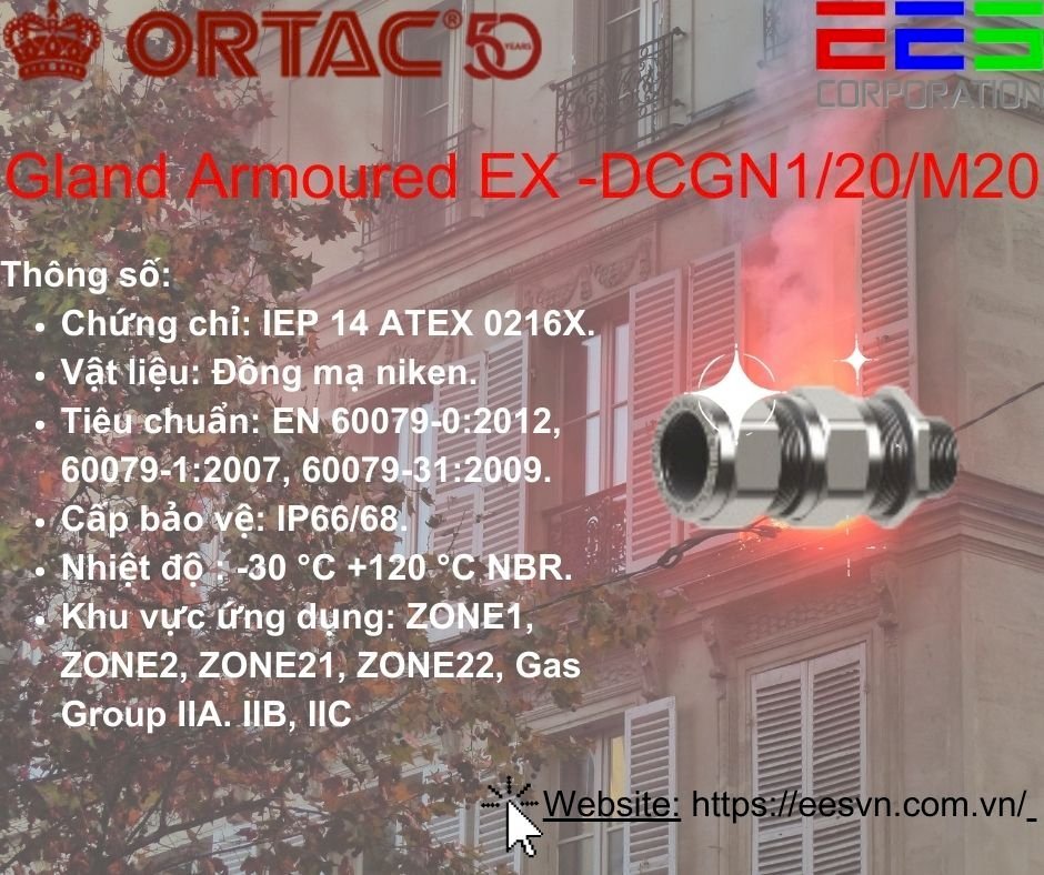 Gland Chống Cháy Nổ Có Giáp Dcgn1/20/M20 - Sự Lựa Chọn An Toàn Cho Môi Trường Nguy Hiểm