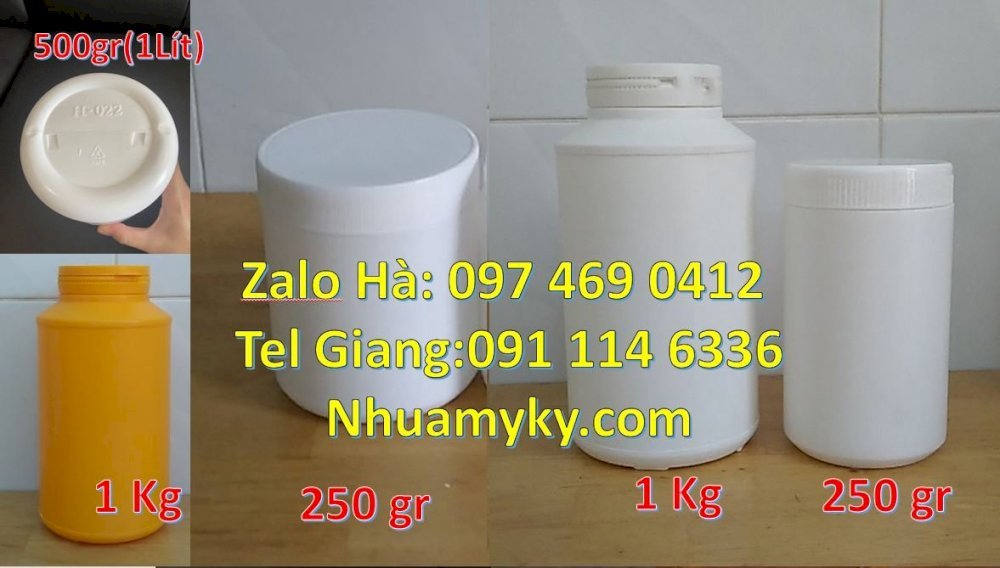 Hũ Tròn 0.6L, Hũ Đựng Hóa Chất, Hủ Nhựa 1Kg Nắp Vặn Đựng Hóa Chất, Hũ 500Gr Đựng Thuốc Sâu,Hũ 0 ...