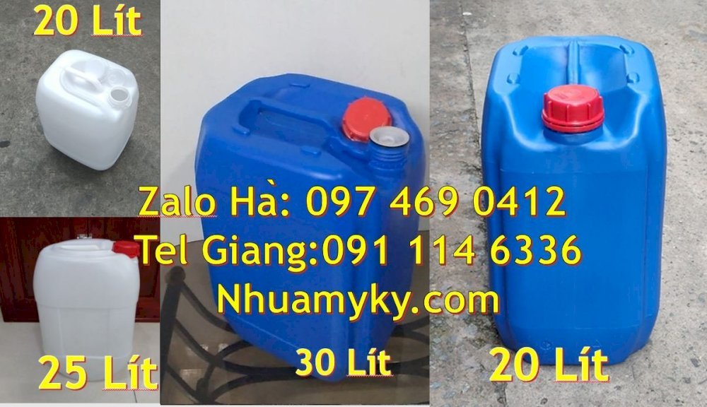 Can 20L Giá Rẻ Có Nắp Thoát Khí, Can 25L Trắng, Can 5L Đựng Tinh Dầu, Can 30L Vuông Xanh, Can ...
