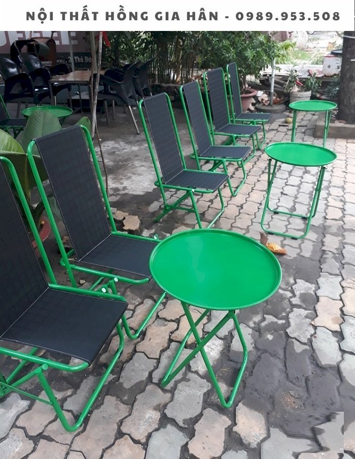 Ghế Xếp Cafe Ngoài Trời Inox Hồng Gia Hân C101