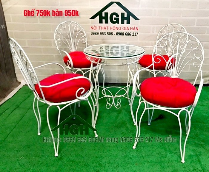 Bàn Ghế Sắt Sơn Tĩnh Điện Quán Ăn, Nhà Hàng, Resort Hồng Gia Hân H337