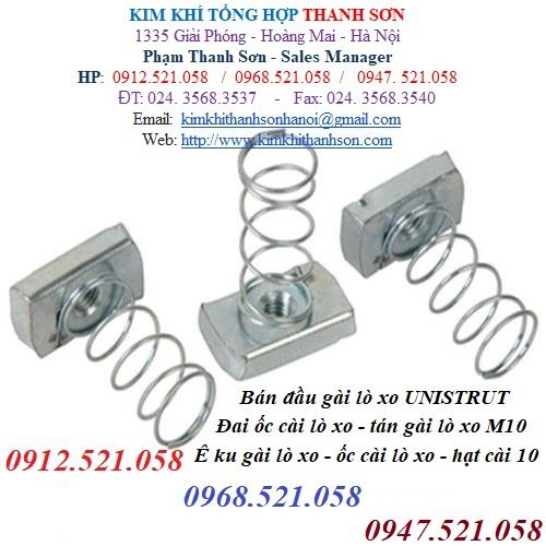 ( Ê Cu Gài Lò Xo Mạ Kẽm M8 Lắp Cây Unistrut 41X41X 3 Mét Mạ Kẽm) C.ty ...