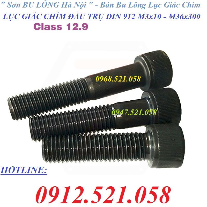 (Lục Giác Chìm Đầu Trụ Thép Đen Cấp Bền 12.9 Hà Nội Có Vít Trí Thép Đen ...