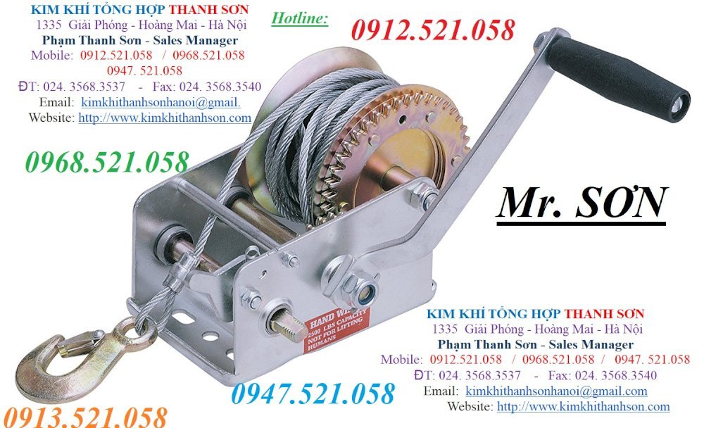 (Tời Cáp, Bộ Tời Cáp, Hệ Tời Cáp Quay Tay Nâng Hạ Kéo Cáp Từ 300Kg Tới ...