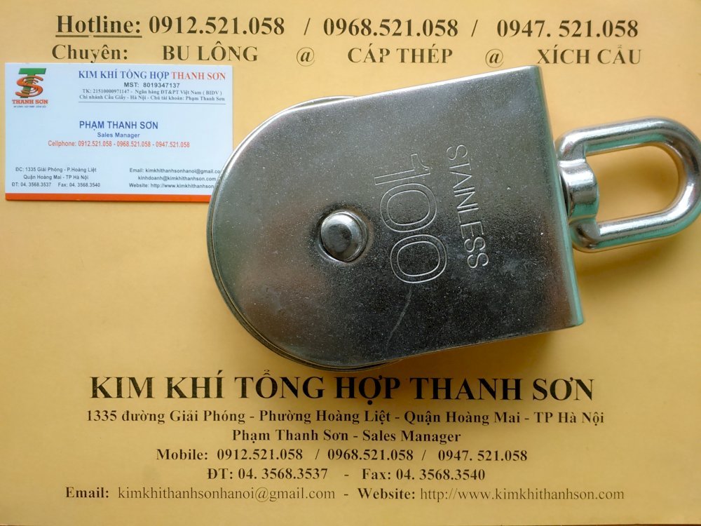( Ròng Dọc Inox 304 D100,D75,D50,D32,D25,D20,D15, Có Puly Vuông Inox ...
