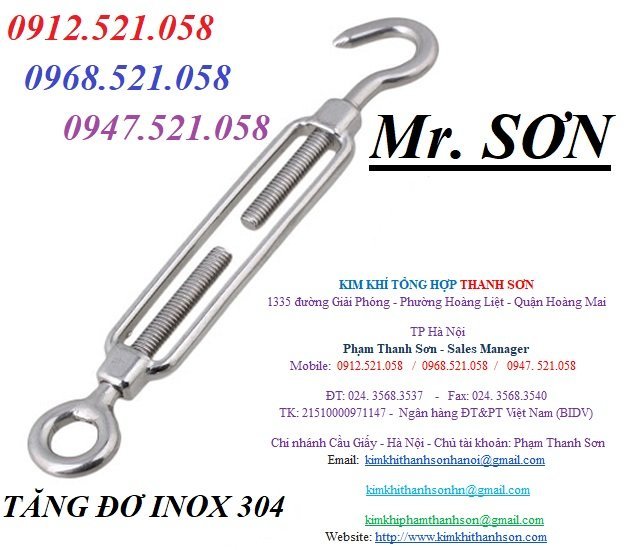 ( Tăng Đơ M24,M20,M18,M16,M14,M12, Tăng Đơ Inox 304, Cáp Inox 304 Rẻ Hà ...