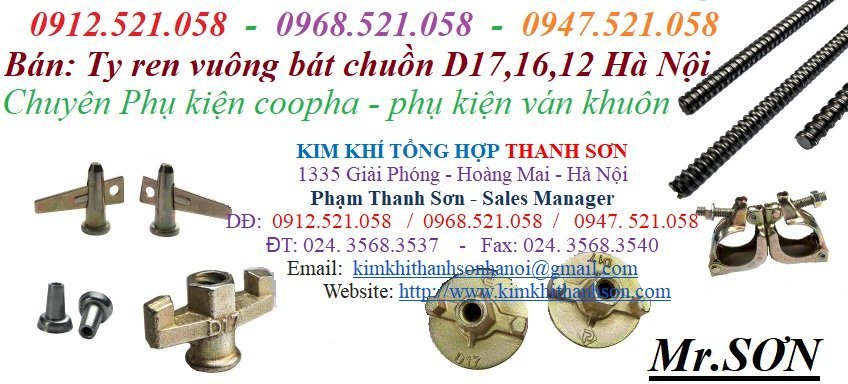 (Ty Ren Vuông, Ty Ren Thô D12,D16,D17X3 Mét, Bát Ren, Bát Chuồn, Côn ...