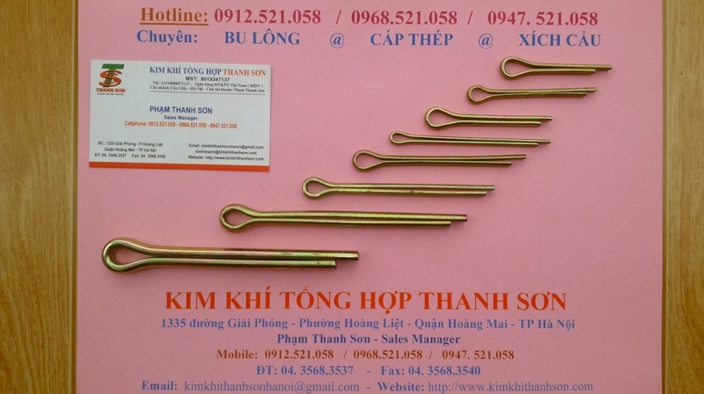 (Chốt Chẻ Thẳng Thép Mạ Kẽm D10,D8,D6,D5,D4,D3,D2,D1.5, Chốt Chẻ Inox 304 D1,D2,D3,D4.D5.D6) Bu ...