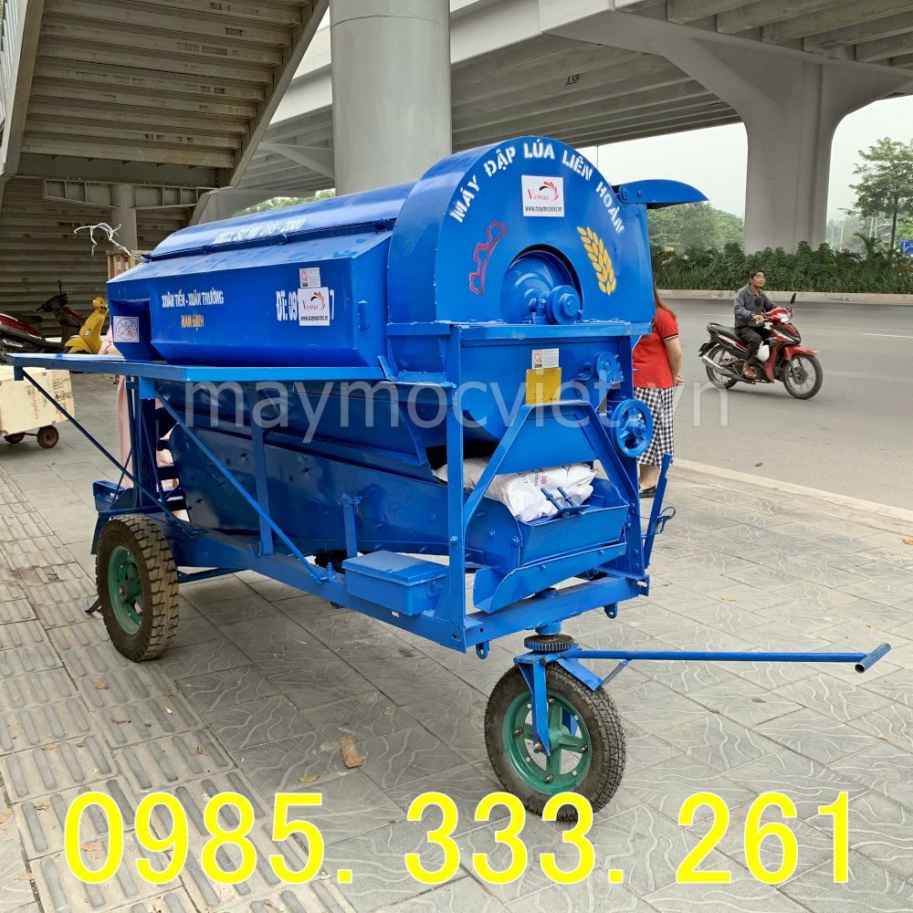 Máy Đập Lúa, Máy Tuốt Lúa Dài 2M Động Cơ 18Hp