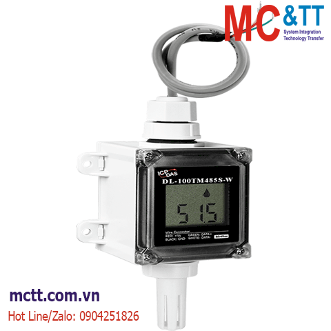 Cảm Biến Đo Và Hiển Thị Nhiệt Độ + Độ Ẩm Rs-485 Modbus Rtu Icp Das Dl-100Tm485S-W Cr