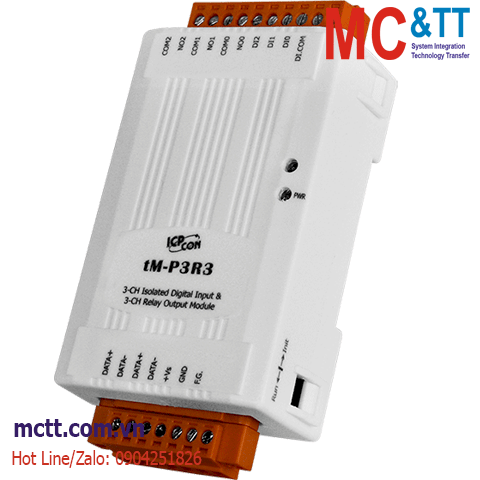 Module Rs-485 Modbus Rtu 3 Kênh Di + 3 Kênh Relay Icp Das Tm-Pd3R3 Cr