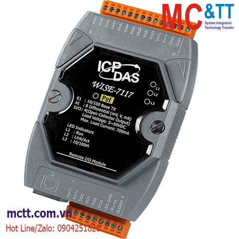 Module Lập Trình Nhúng Wise Iot 8 Kênh Ai + 4 Kênh Do Icp Das Wise-7117 Cr