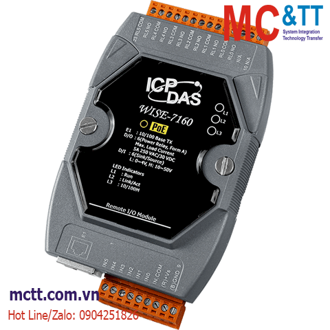 Lập Trình Nhúng Wise Iot 6 Kênh Di + 6 Kênh Power Relay Icp Das Wise-7160 Cr