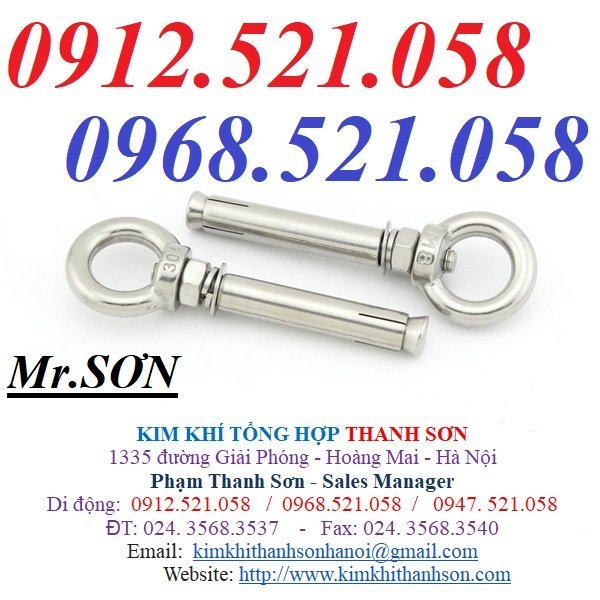 ( Nở Móc Tròn Inox 304, Tắc Kê Bu Lông Nở Mắt Tròn Inox 304 M6,M8,M10,M12,M14,M16,M18,M20 ) Kim ...
