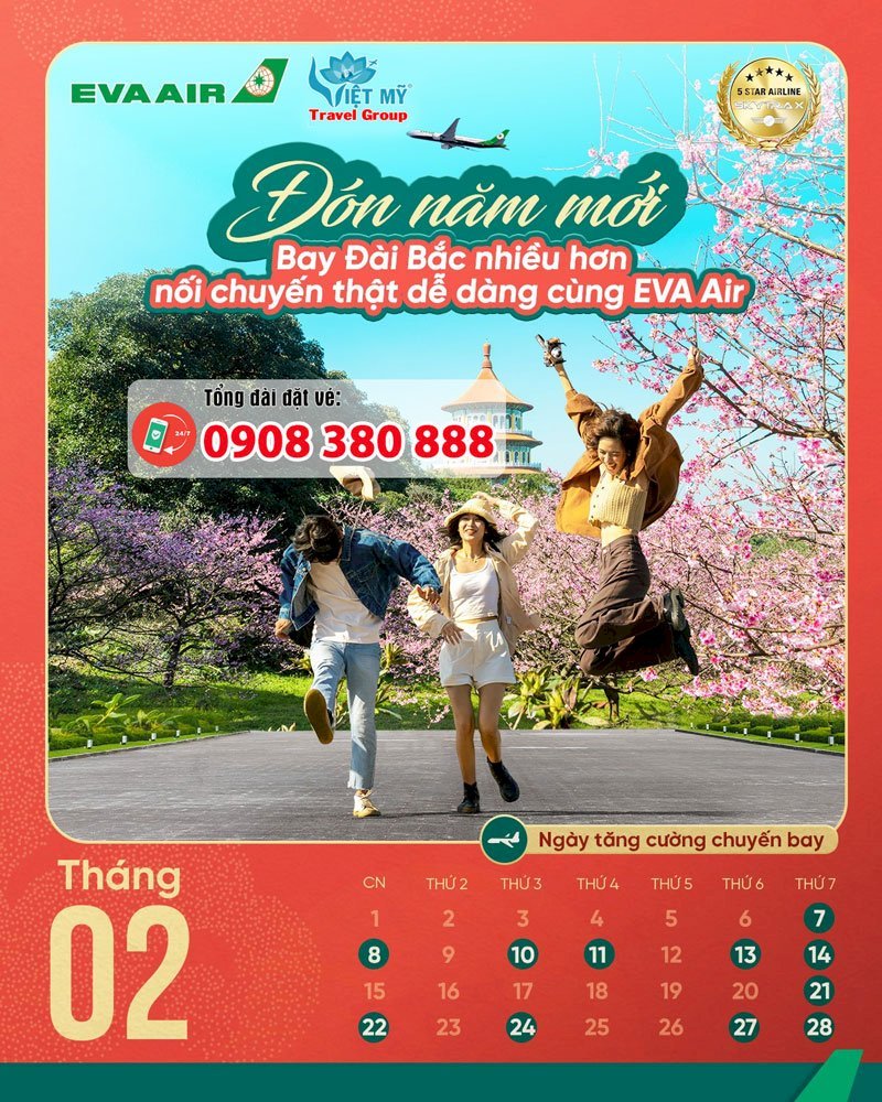 Năm Mới Sum Vầy Cùng Eva Air Tăng Cường Chuyến Bay Sgn Đi Đài Bắc