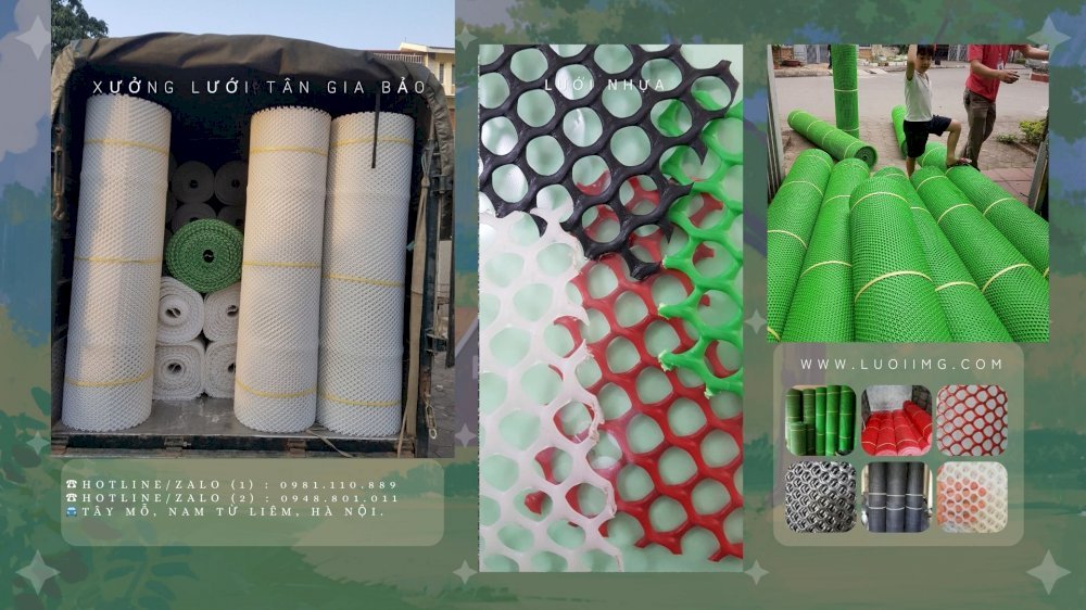 Lưới Nhựa Phổ Biến Nhất Là Màu Xanh Lá Cây, Đen, Trắng Và Đỏ